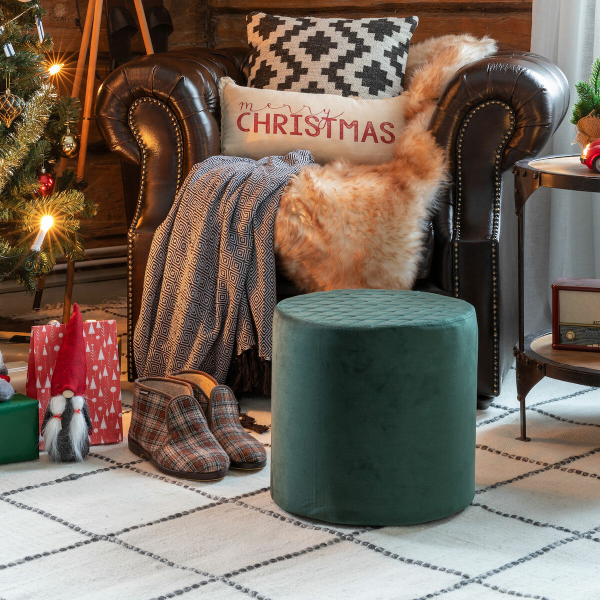 House Nordic Ejby rahi Ø34 cm tummanvihreä sametti - veke.fi