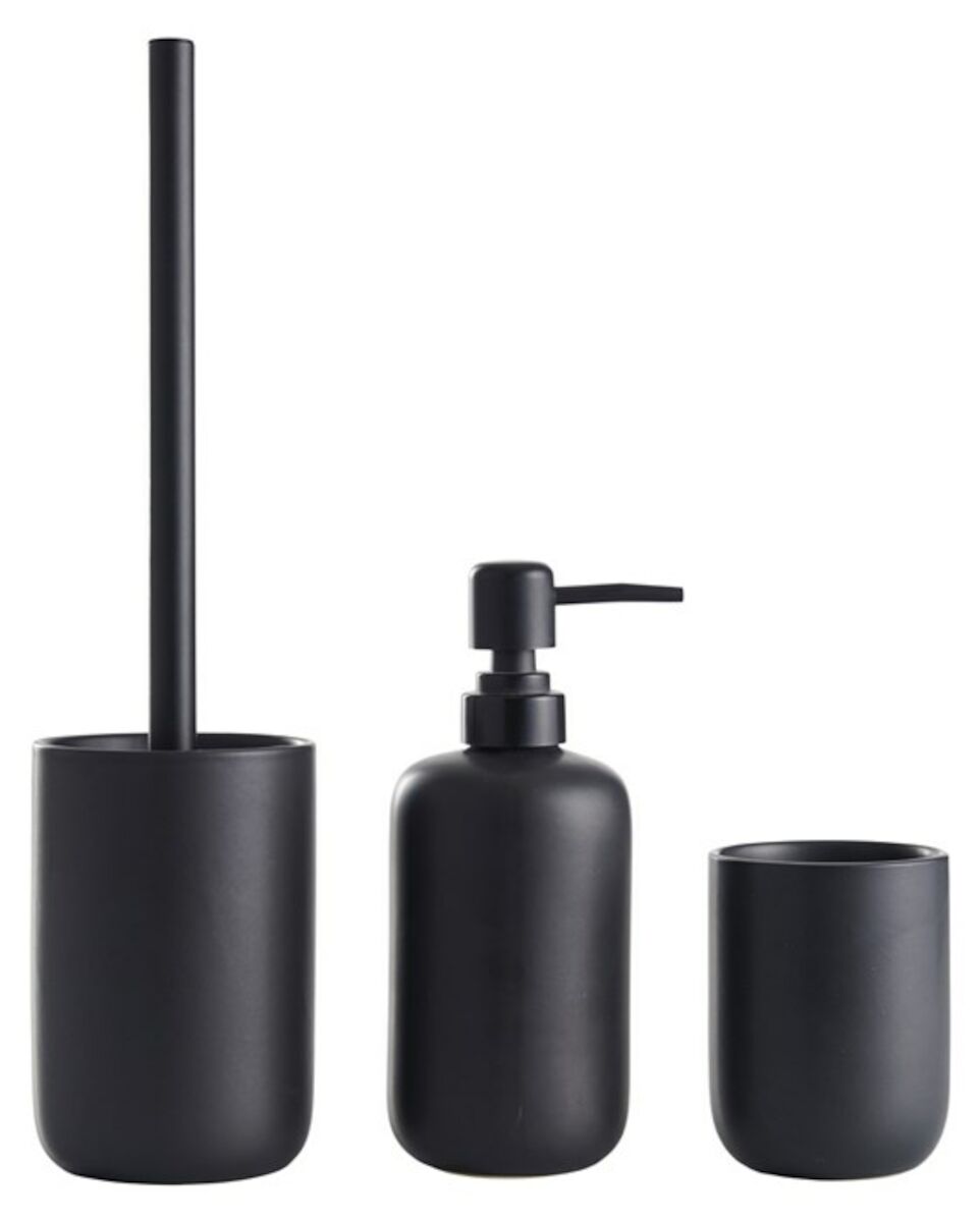 Kylpyhuonesetti 3-osainen musta - veke.fi