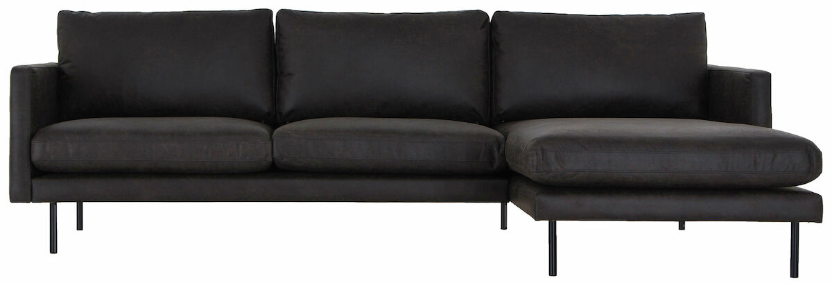 Scandic Copenhagen divaanisohva oikea, musta Colorado 01 nahka - veke.fi