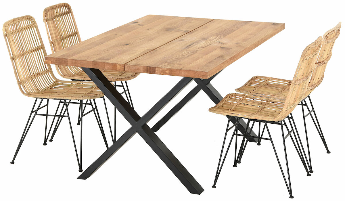 Orvo-Pyry 4-hengen ruokailuryhmä öljytty tammi/luonnonväri - veke.fi