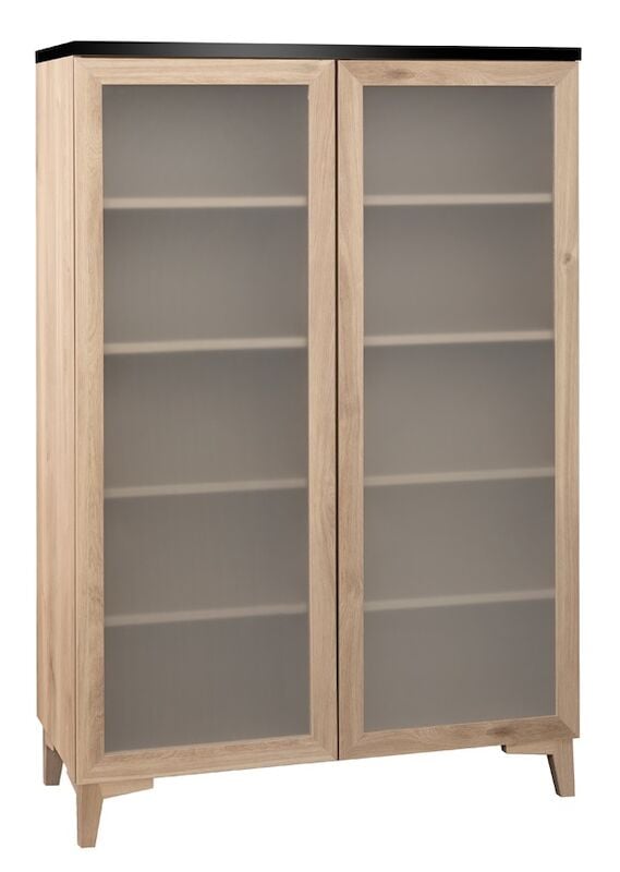 Niklas matala vitriini 100 cm N8.4 hunaja tammi/musta - veke.fi