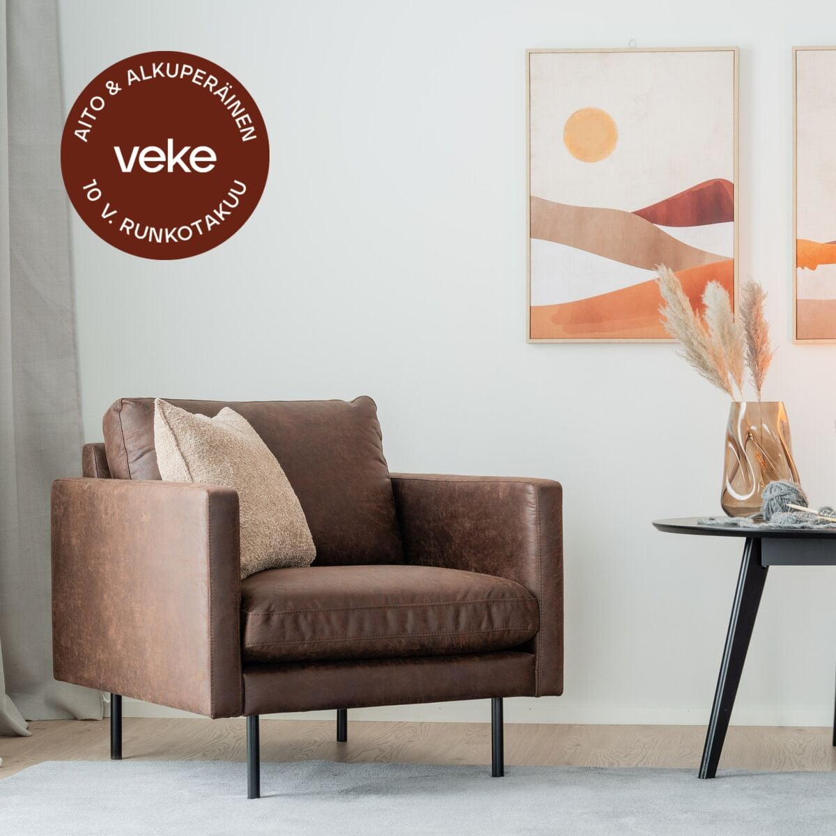 Scandic Copenhagen nojatuoli ruskea Colorado 05 bonded-nahka - veke.fi