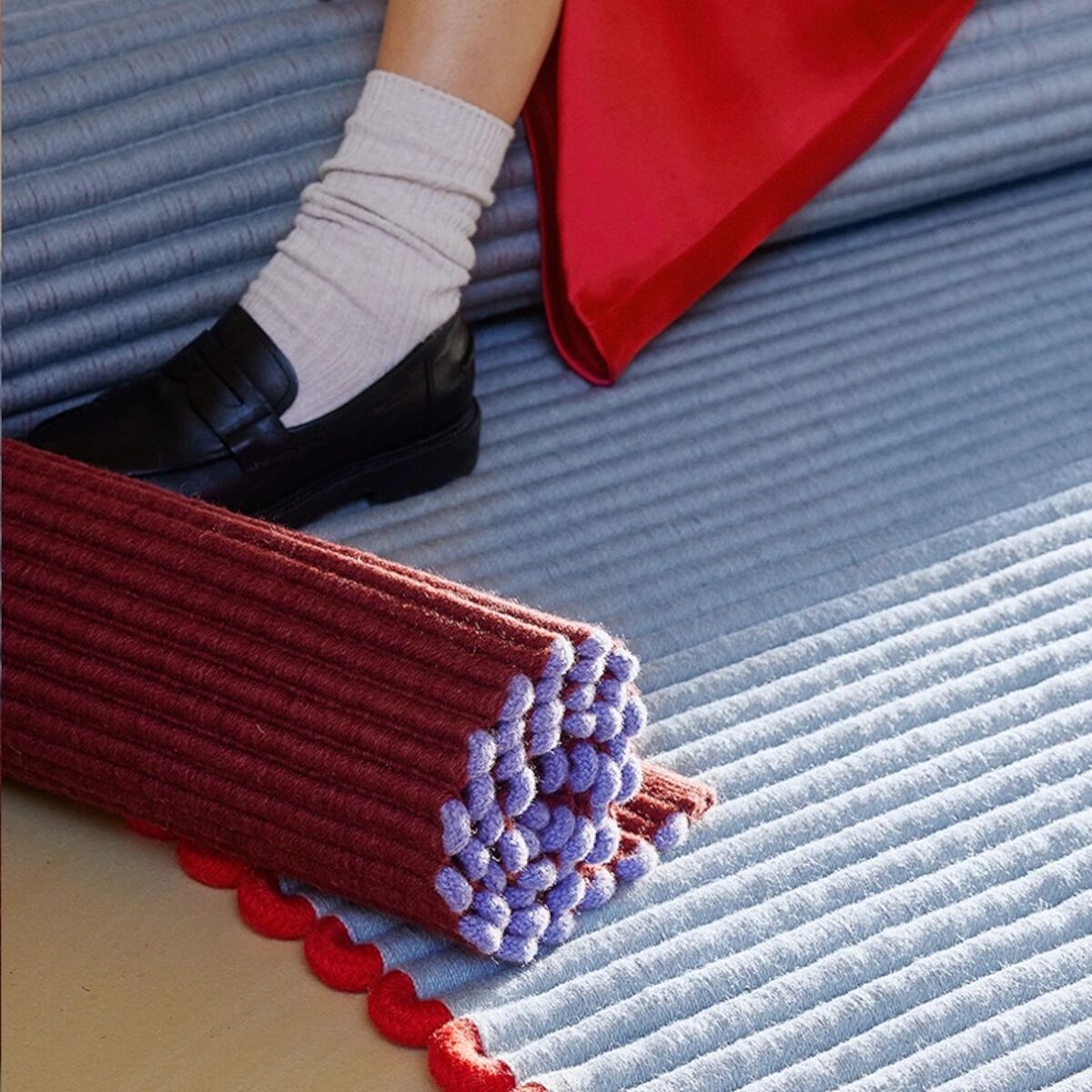 Finarte Kumpu villamatto 90x200 cm viininpunainen - veke.fi