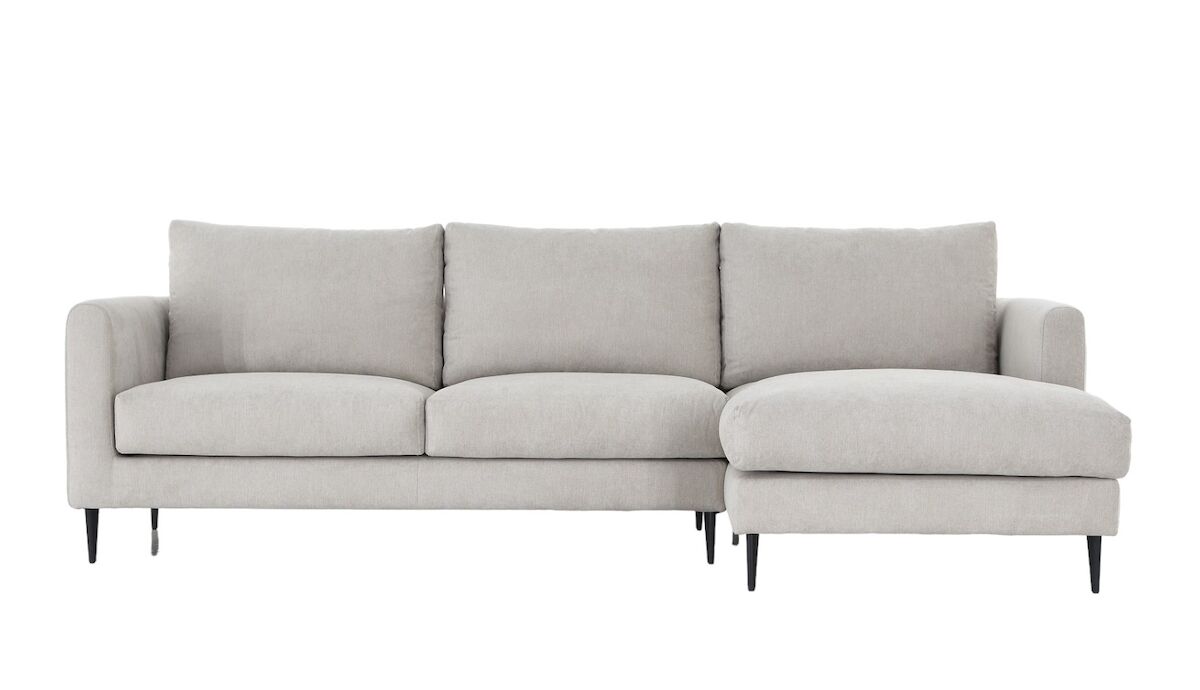 Kuori divaanisohva oikea, Matrix 02 vaalea kitti jalka J-158 musta metalli - veke.fi