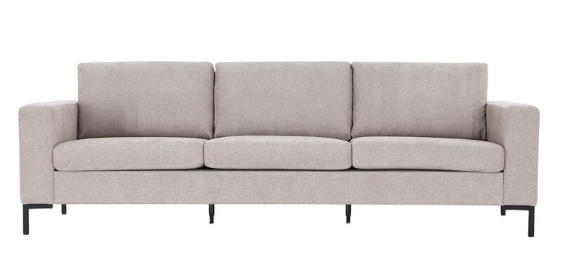 Toronto 3-istuttava sohva beige Storm 06, jalka musta metalli - veke.fi