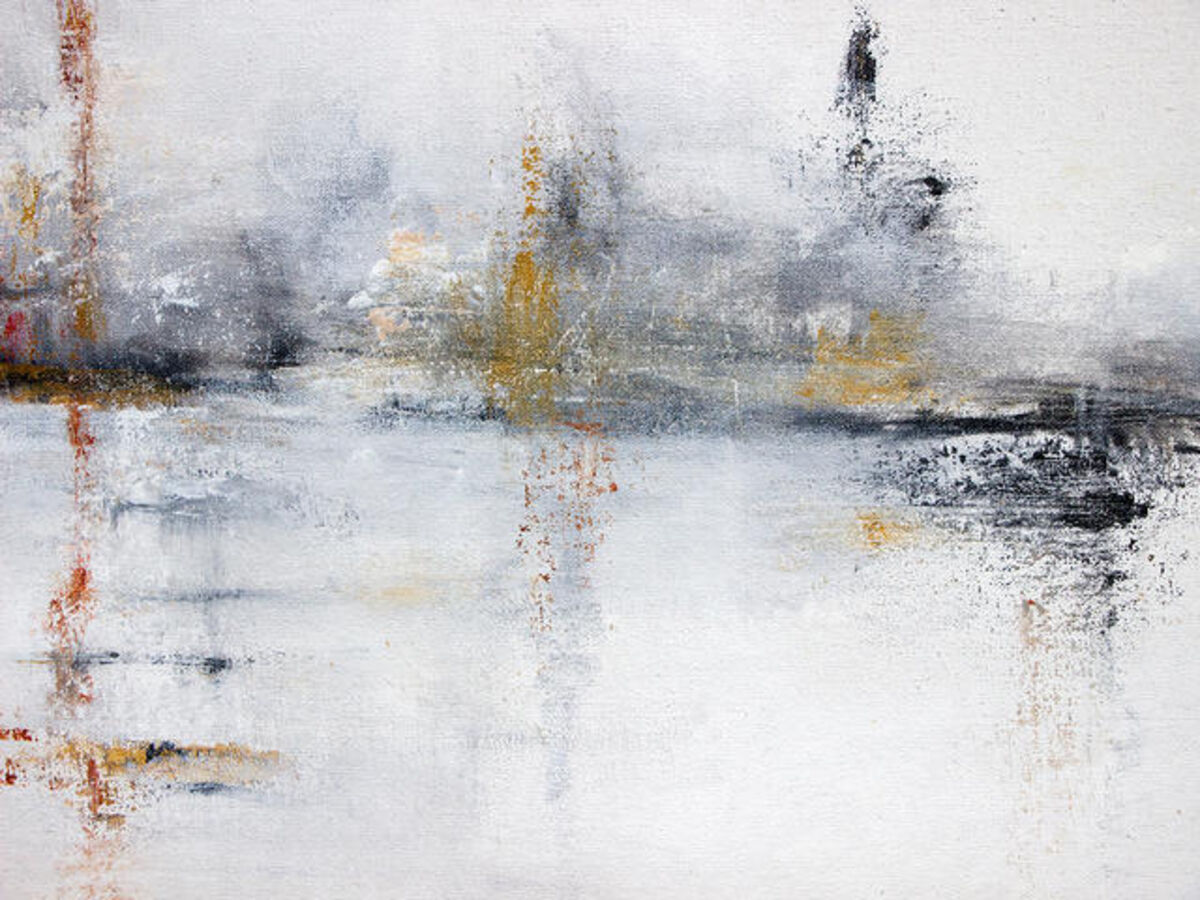 Canvas taulu valkoinen abstrakti 80x120 cm - veke.fi