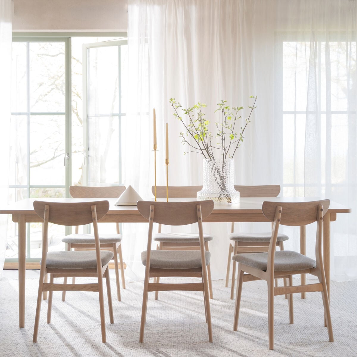Rowico Home Fairmount ruokapöytä 220x95 cm beige HPL/valkopesty tammi ...